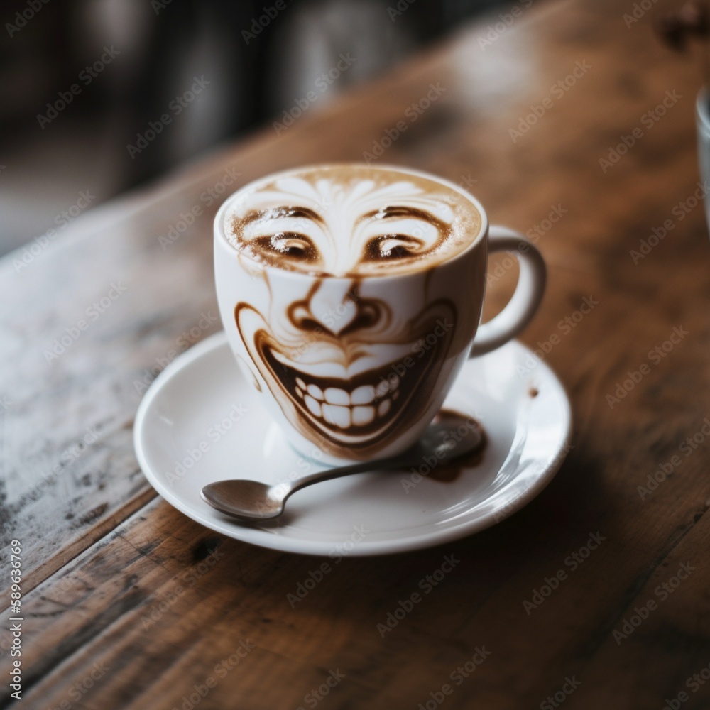 Ilustração do Stock: Woohoo! Check out this crazy cup of coffee, folks ...