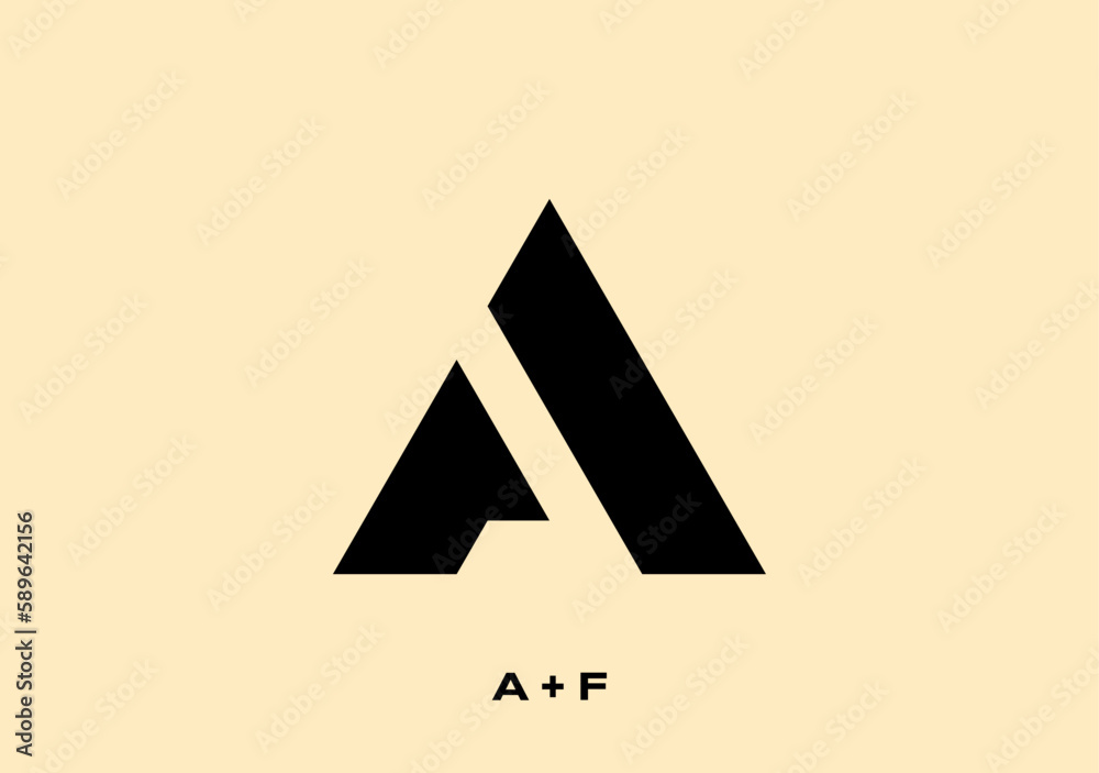 Vecteur Stock Bold and sharp monogram logo based on letter A and F ...