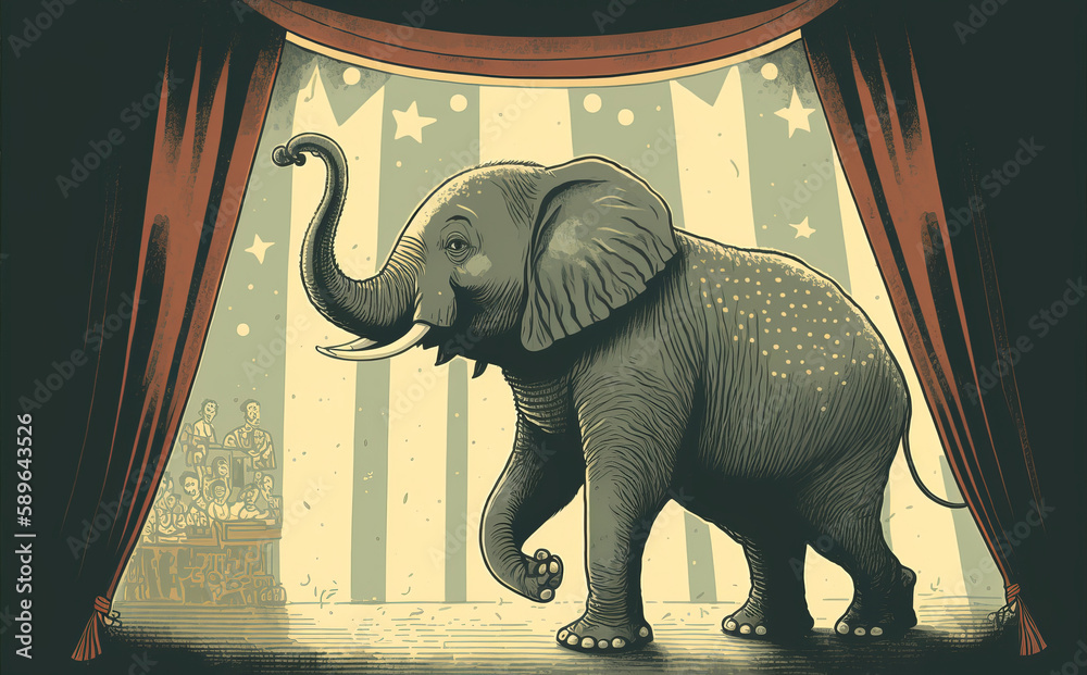 Realistic illustration of the skill and natural beauty of a circus ...