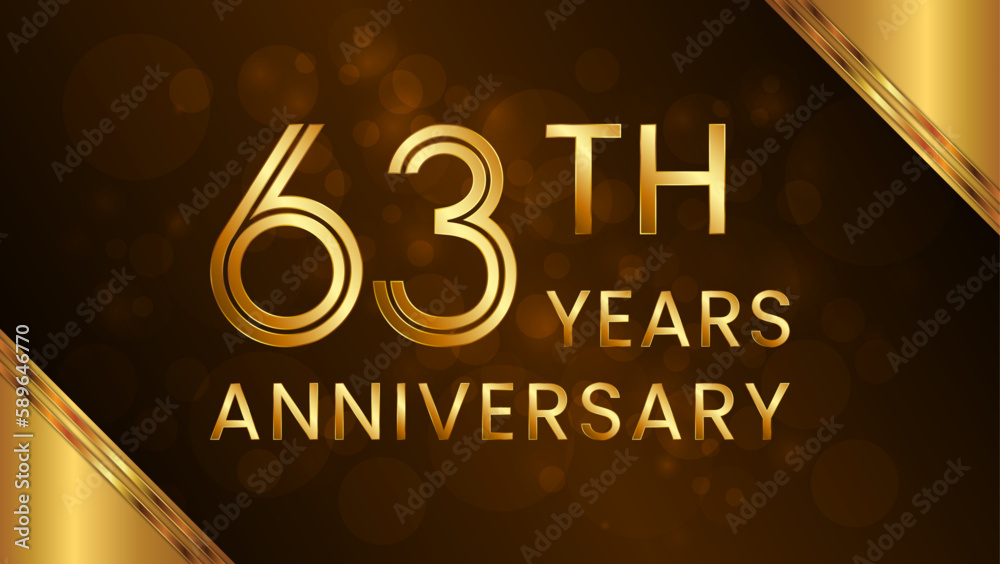 63 year anniversary celebration. Anniversary logo design with double ...
