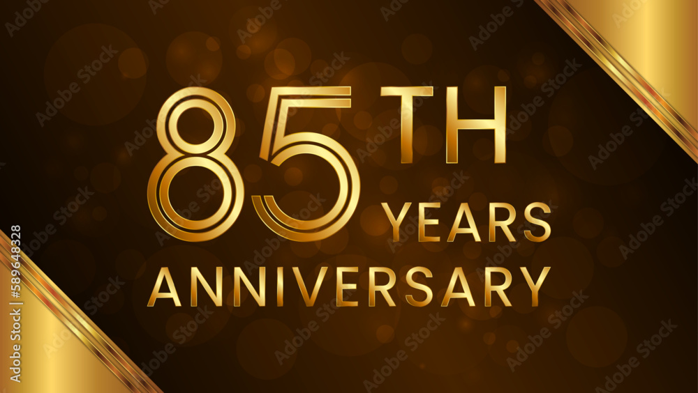 85 year anniversary celebration. Anniversary logo design with double ...