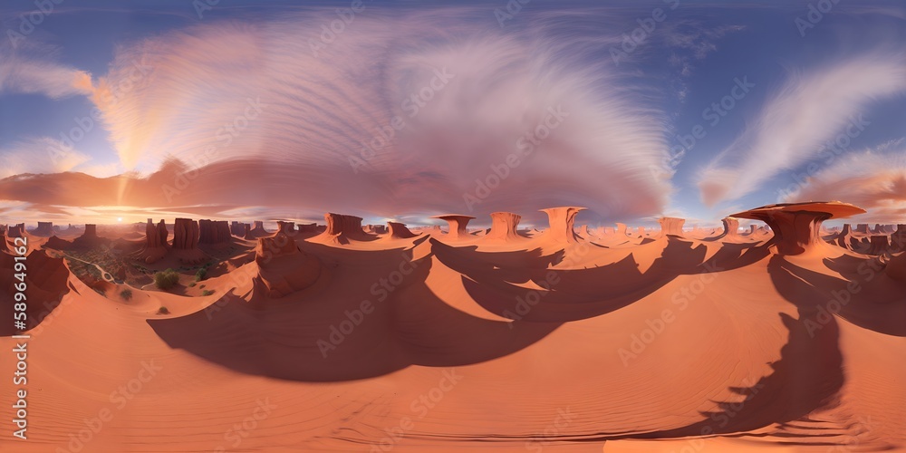 sunset in the desert, HDRI, skybox Created using generative AI. Stock ...
