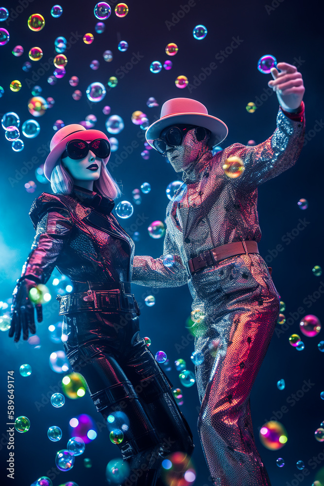 Generative AI illustration of couple of man and woman artificial ...