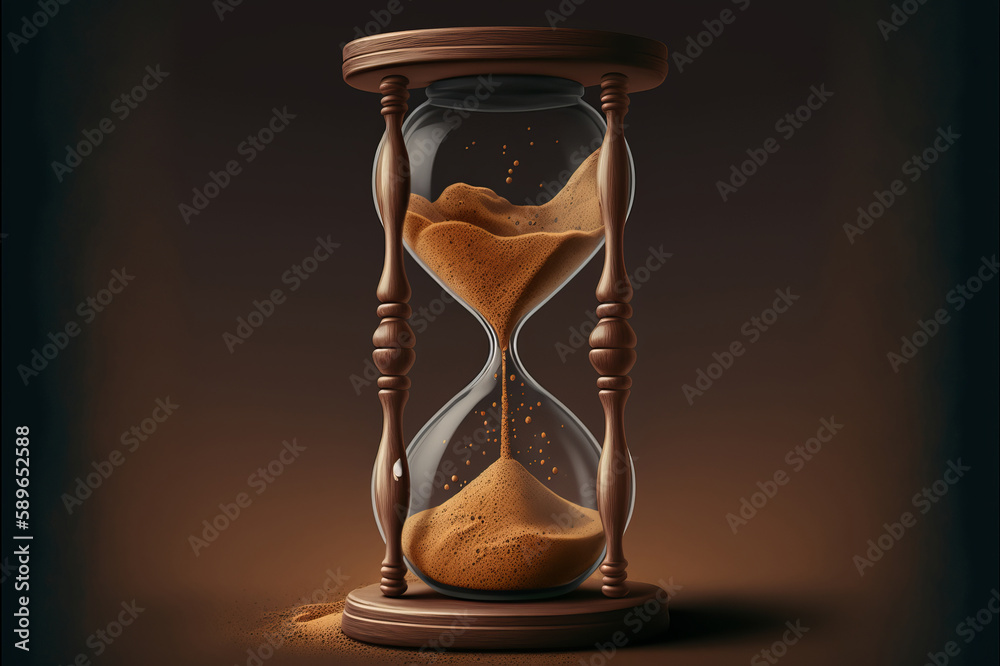 Ilustração do Stock: Classic hourglass with flowing sand. Sense of ...