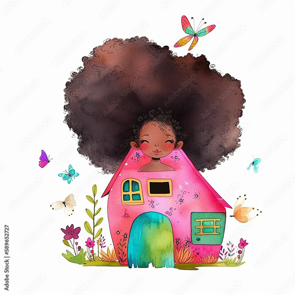 clip art in stile acquerello di simpatica fatina o elfo di colore ...