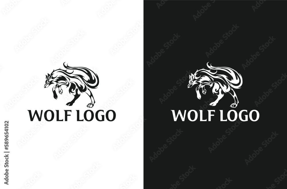 wolf logo vector, wolf head logo, wolf icon, wolf vector, poster, card ...