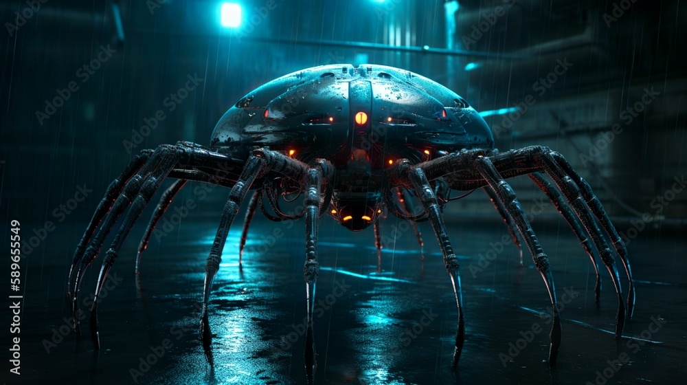 Sci-fi robot spider crab machine creature police droid vehicle type ...