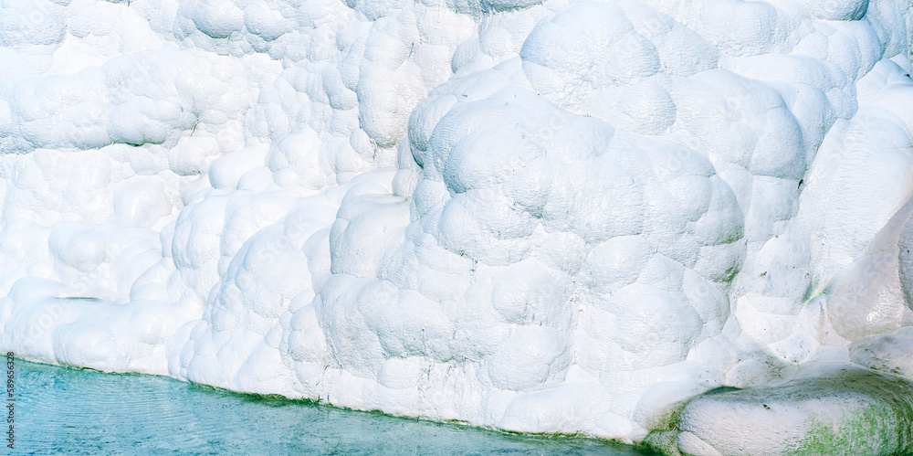 hot spring limestone white pools, hydrothermal or geothermal springs in ...