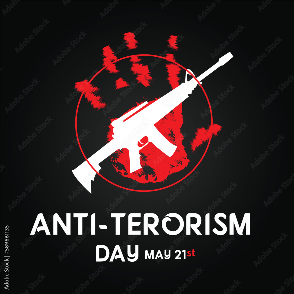 World anti- terrorism day social media banner design with gun Stock Vector | Adobe Stock
