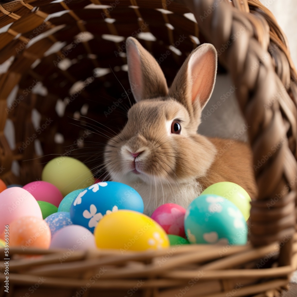 Capture the spirit of Easter with this charming bunny photo, featuring ...