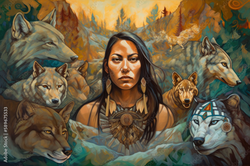 Powerful portrait of a woman in a Mother Nature-inspired art style ...