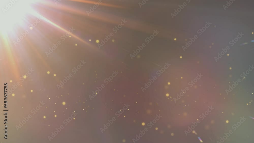 Red lens flare and floating particles. Abstract background/ overlay ...
