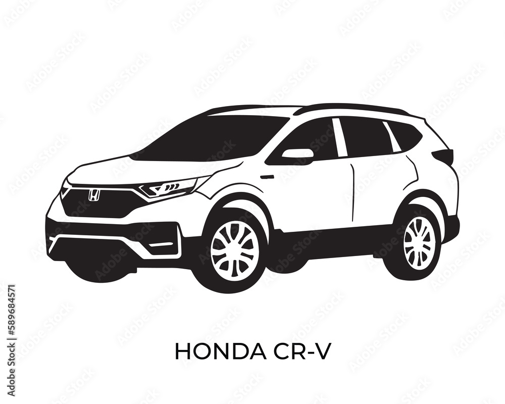 Vector silhouettes, icons of Honda brand cars Stock Vector | Adobe Stock