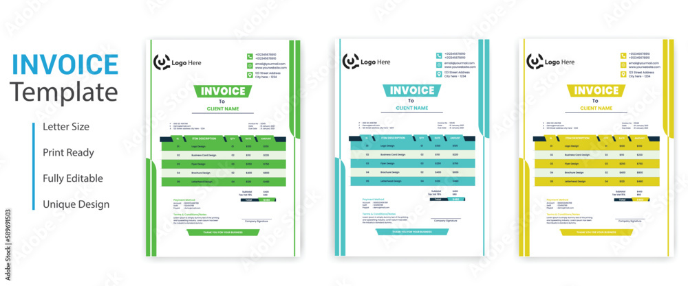 Business invoice form template. Invoicing quotes, money bills or price ...