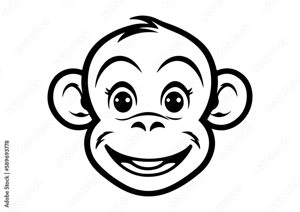 vector cartoon/illustration of a smiling happy ape face Stock Vector ...