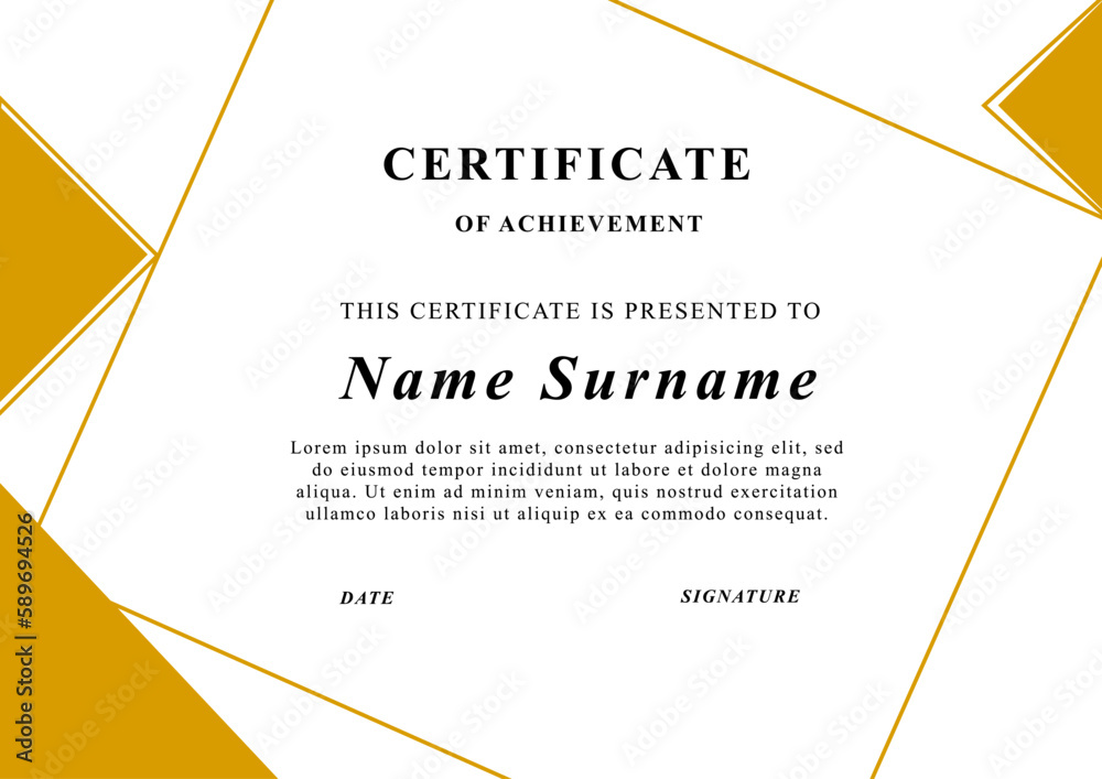 certificate vector design template Stock Vector | Adobe Stock