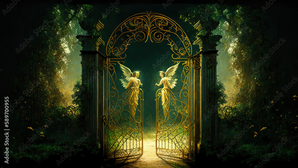 fairy angel door Stock Illustration | Adobe Stock