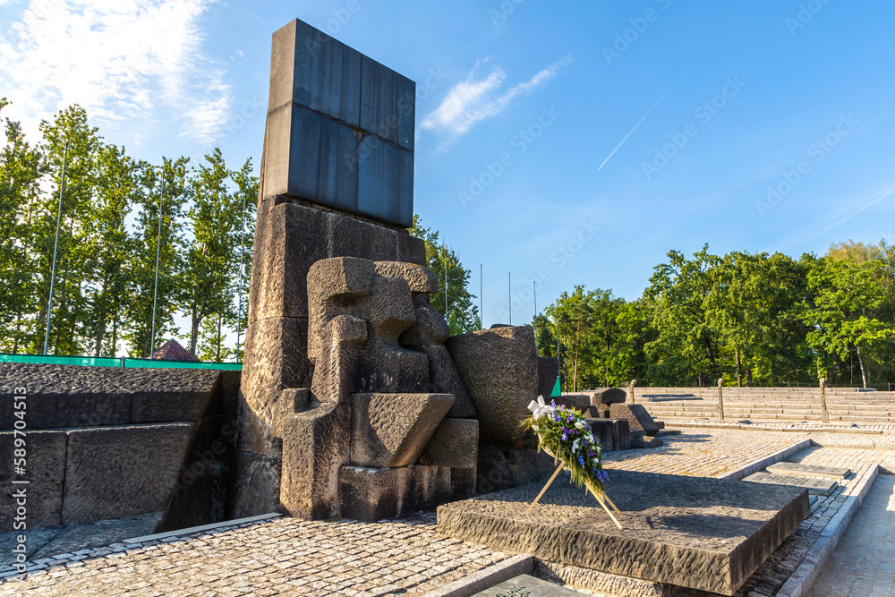 Memorial in Auschwitz II Birkenau concentration camp Stock Photo ...