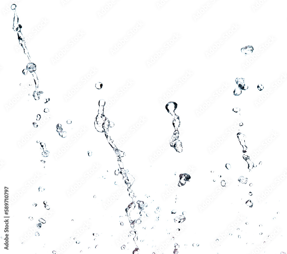 Shape form droplet of Water splashes into drop water line tube attack ...