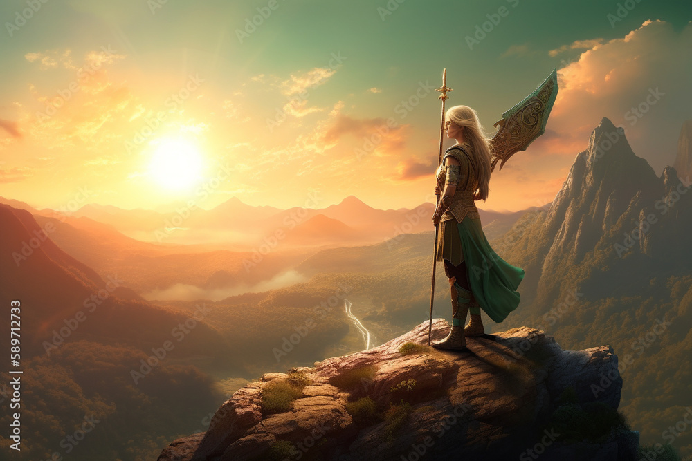 AI-Generated: Variant Aasimar Sorcerer, Female Warrior with Clear ...