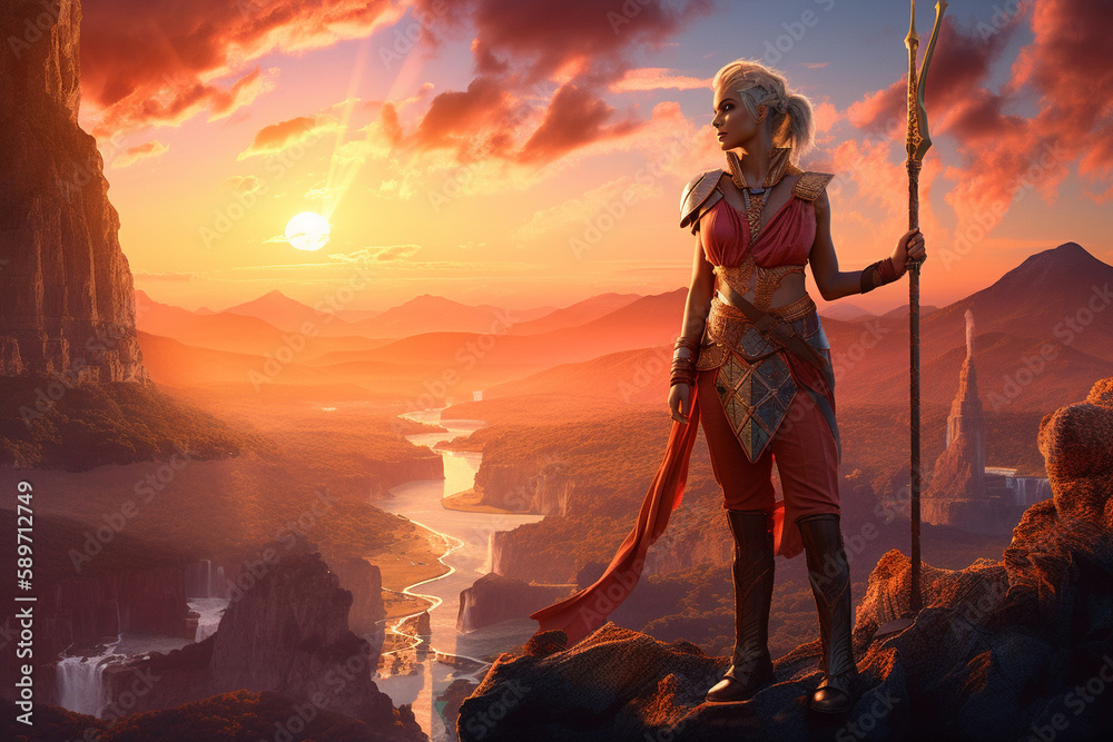 AI-Generated: Variant Aasimar Sorcerer, Female Warrior with Clear ...