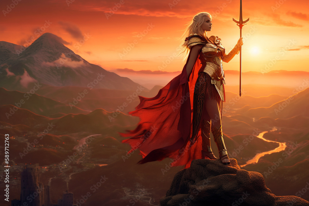 AI-Generated: Variant Aasimar Sorcerer, Female Warrior with Clear ...