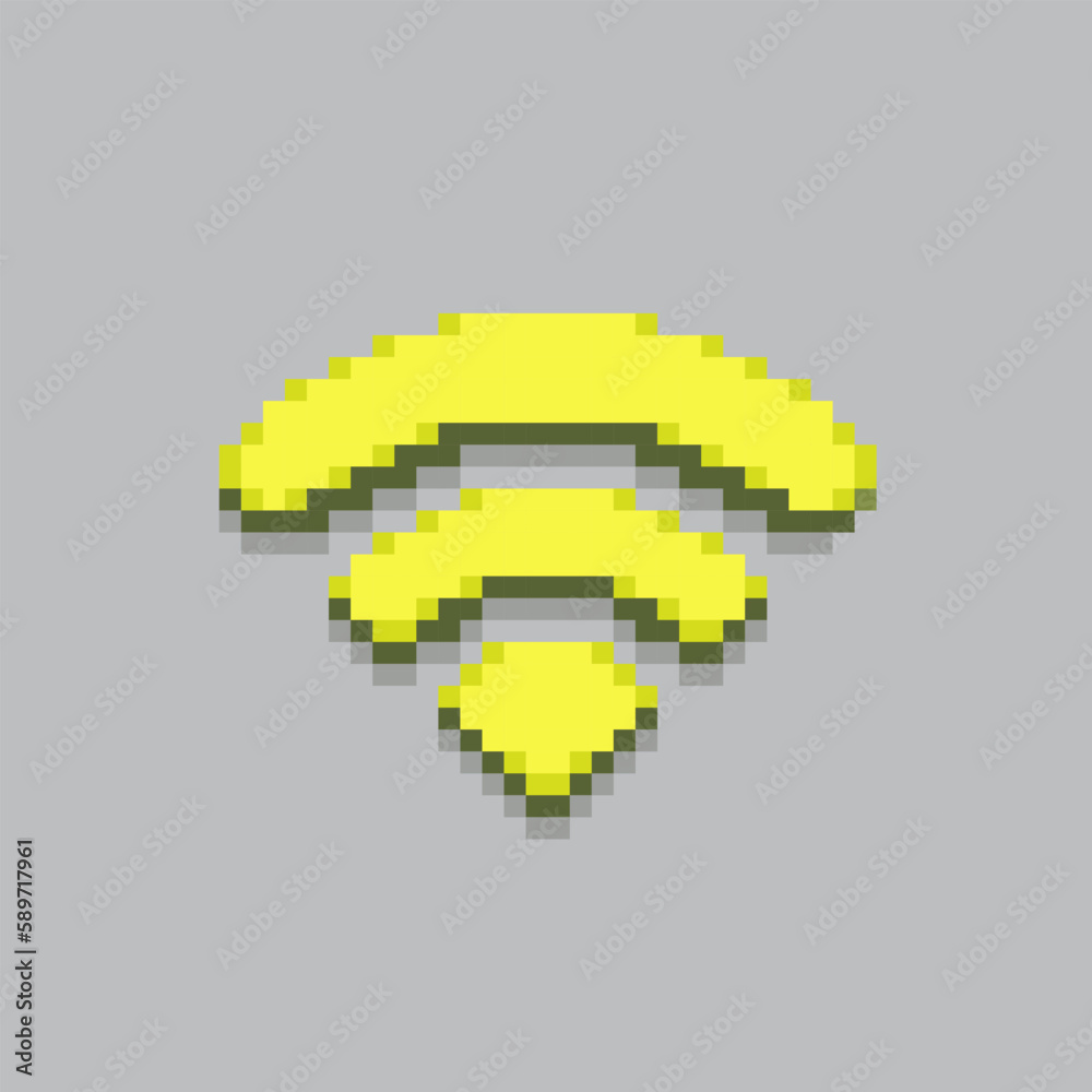 Pixel art illustration wifi icon. Pixelated wifi. wifi wireless icon ...