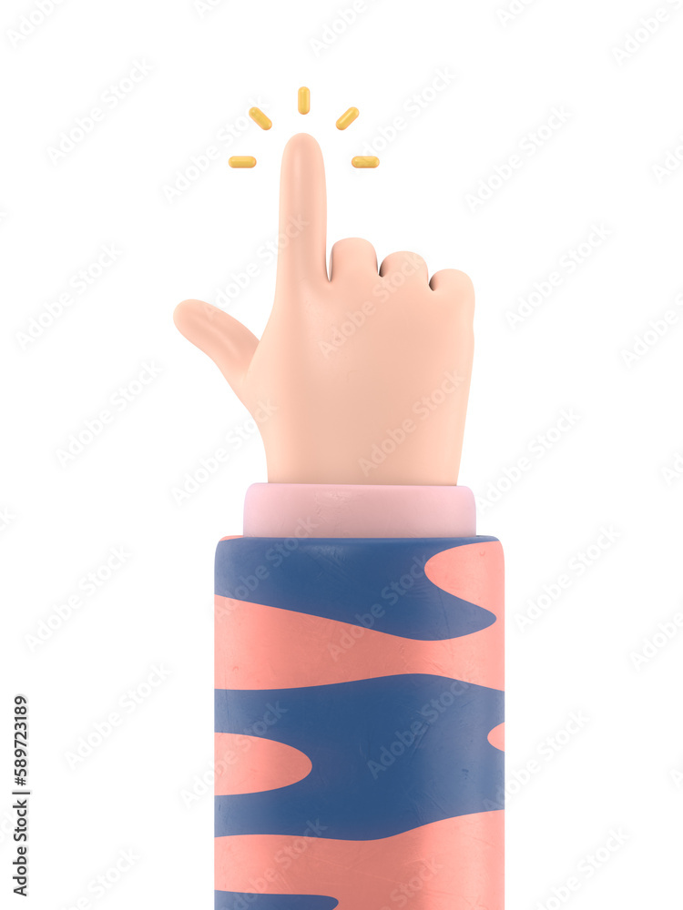 Transparent Backgrounds Mock-up.Cartoon character hand pointing gesture ...