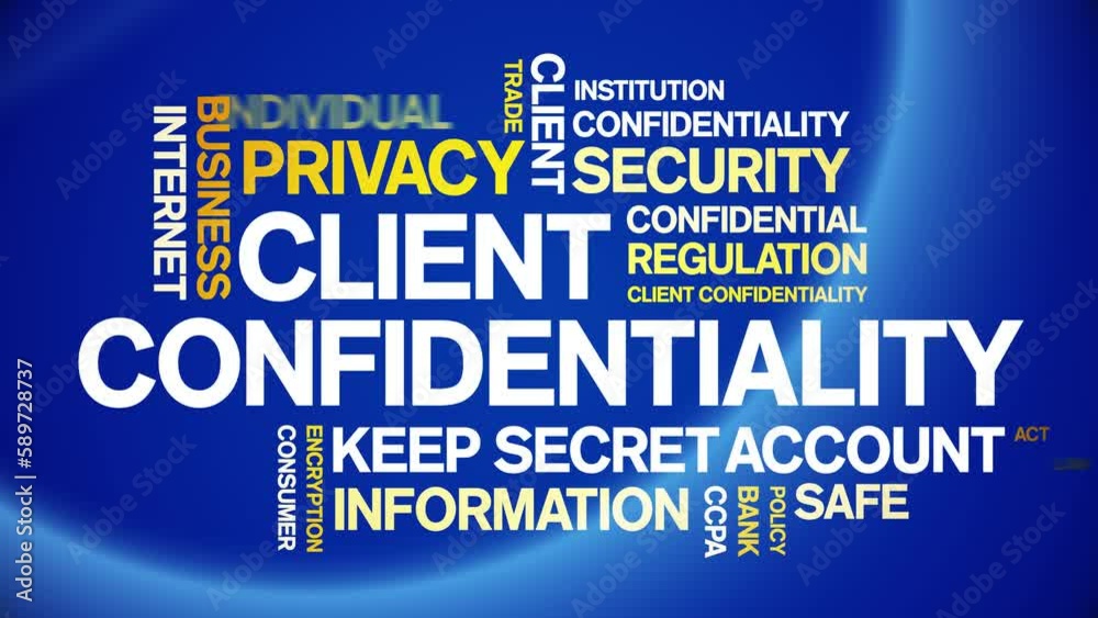Client Confidentiality animated tag word cloud;text design animation ...
