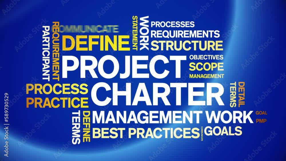 Project Charter animated tag word cloud;text design animation kinetic ...