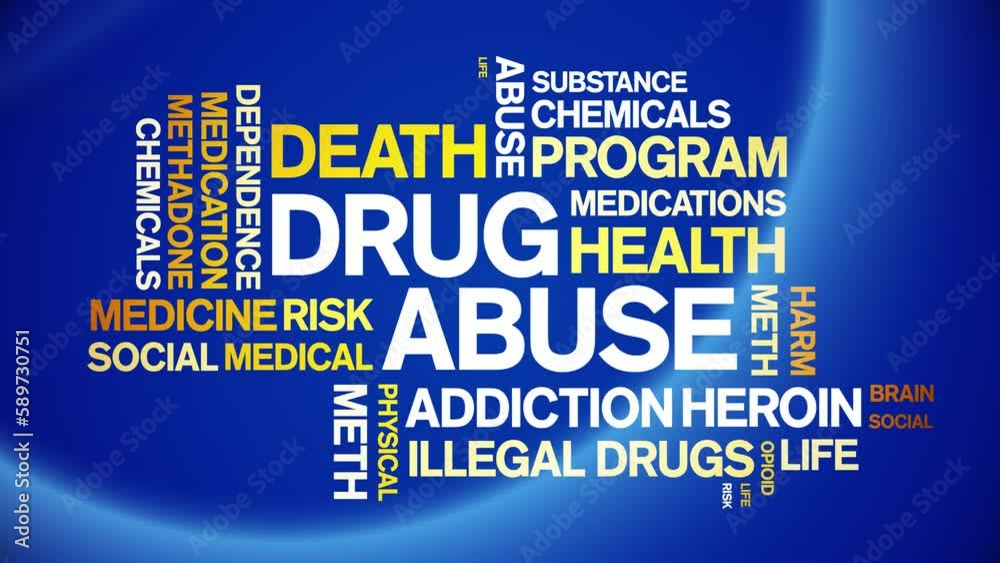 Drug Abuse animated tag word cloud;text design animation kinetic ...
