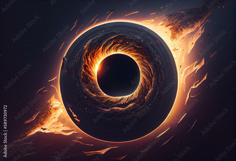 An illustration of what a black hole with an accretion disk may look ...