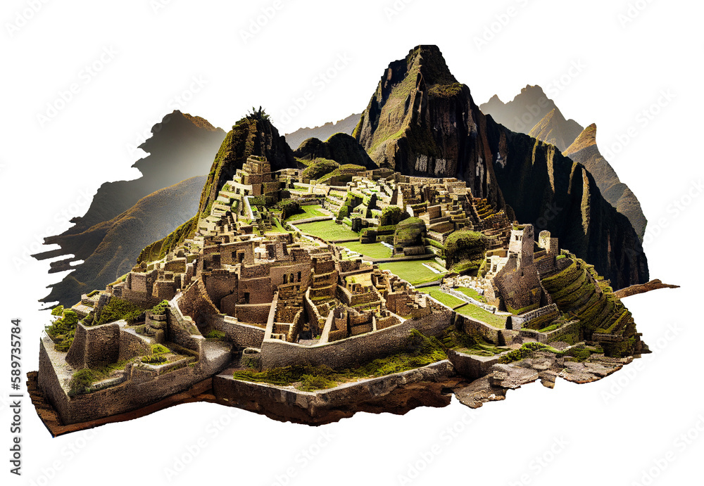 Travel Machu Picchu on transparent background (PNG) generative AI Stock ...