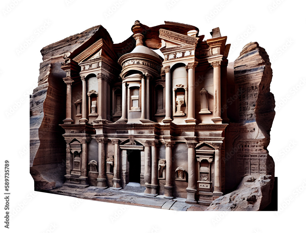 Travel Petra on transparent background (PNG) generative AI Stock ...
