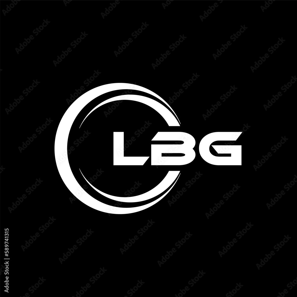 LBG letter logo design with black background in illustrator, cube logo ...