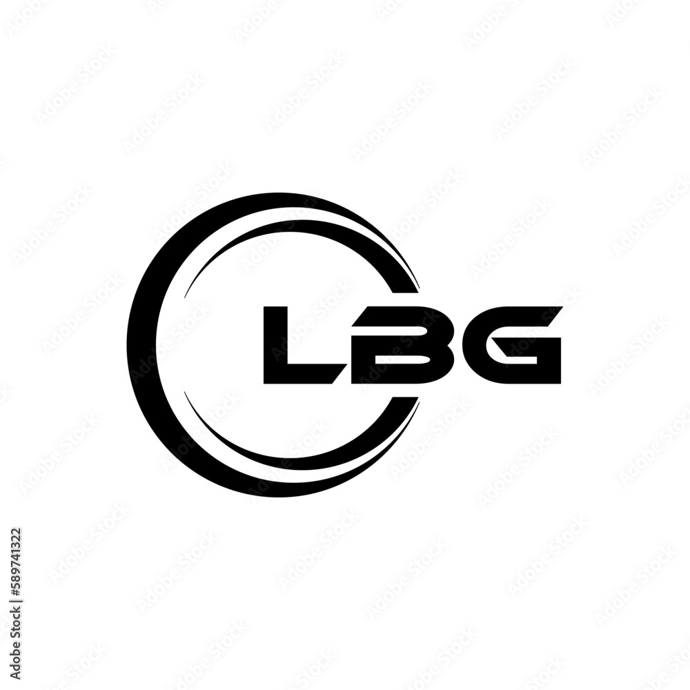 LBG letter logo design with white background in illustrator, cube logo ...
