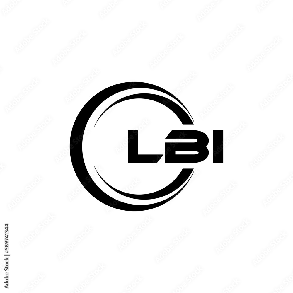 LBI letter logo design with white background in illustrator, cube logo ...