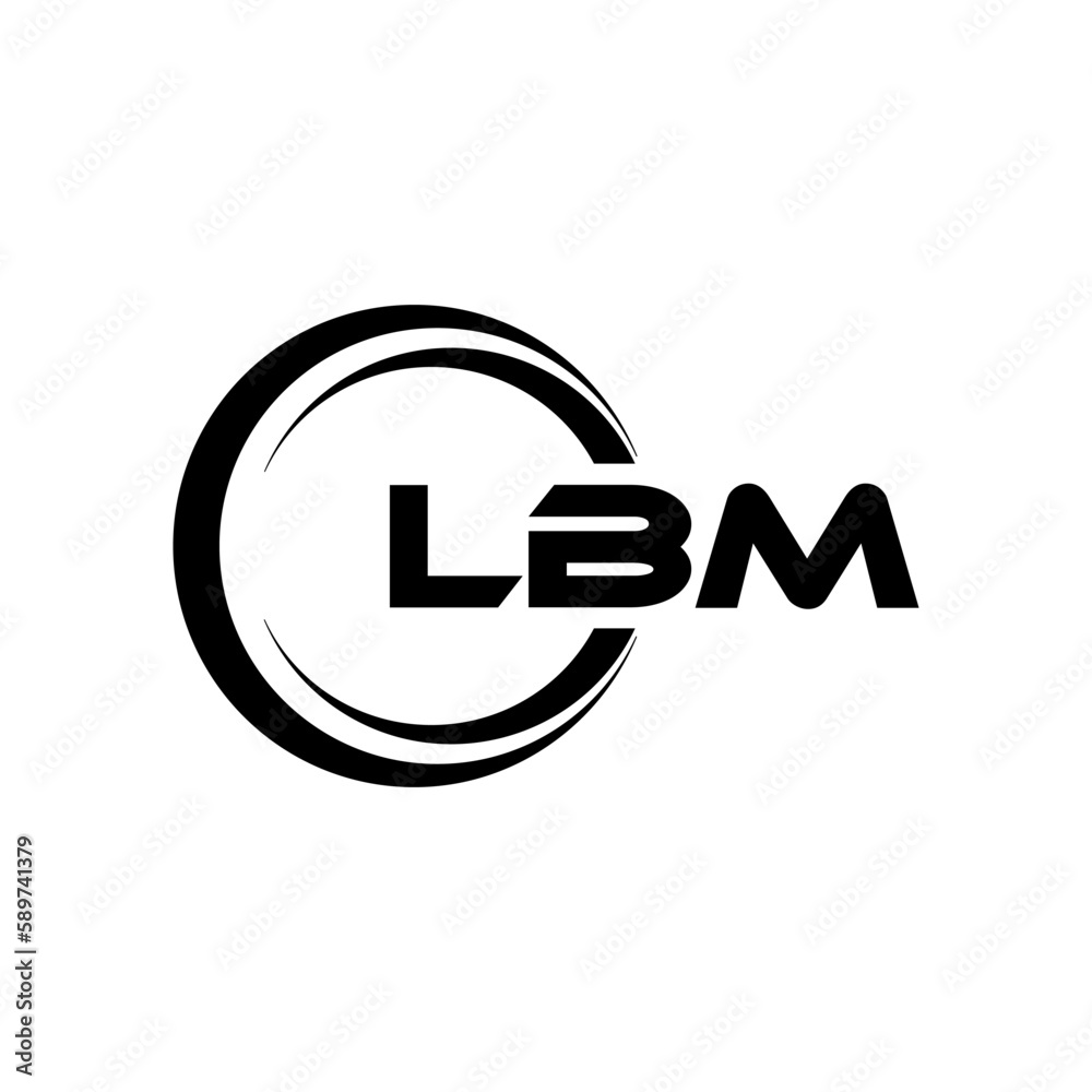 LBM letter logo design with white background in illustrator, cube logo ...