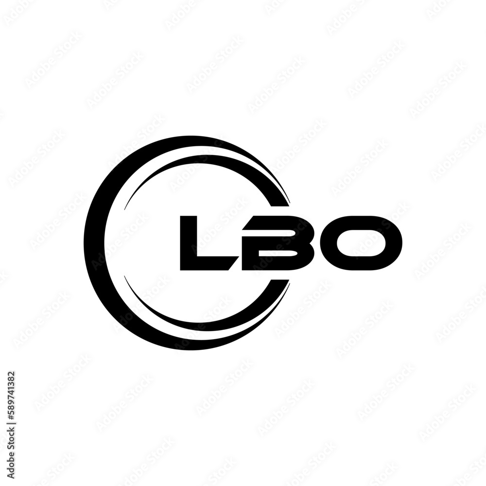 LBO letter logo design with white background in illustrator, cube logo ...