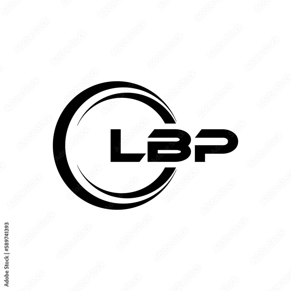LBP letter logo design with white background in illustrator, cube logo ...