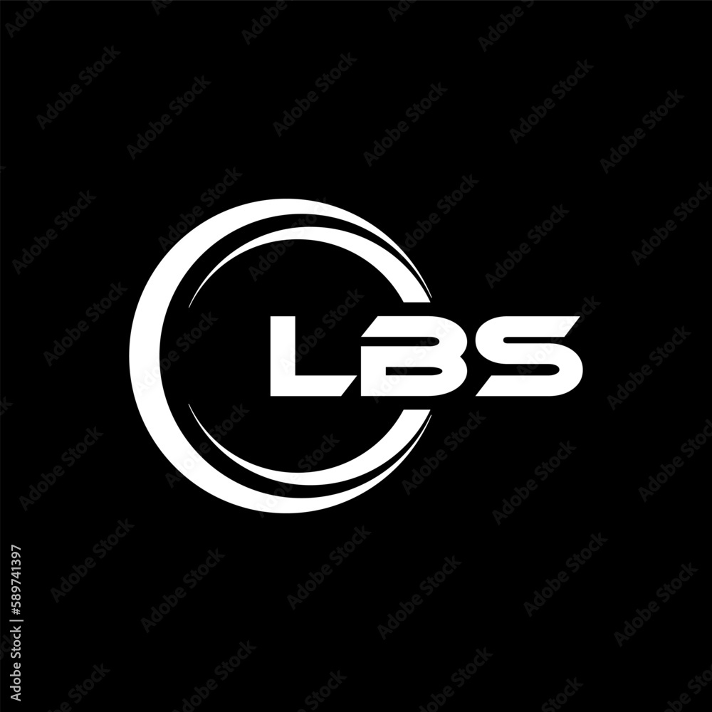 LBS letter logo design with black background in illustrator, cube logo ...