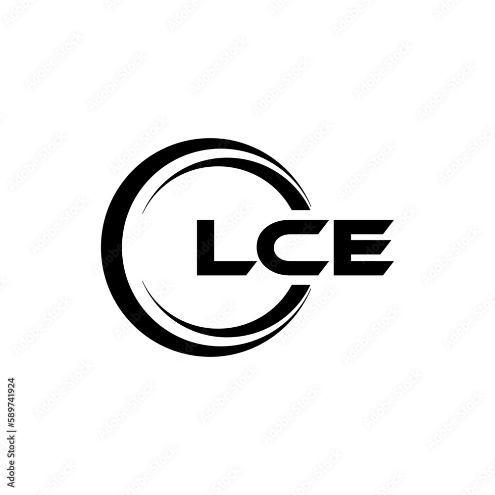 LCE letter logo design with white background in illustrator, cube logo, vector logo, modern ...