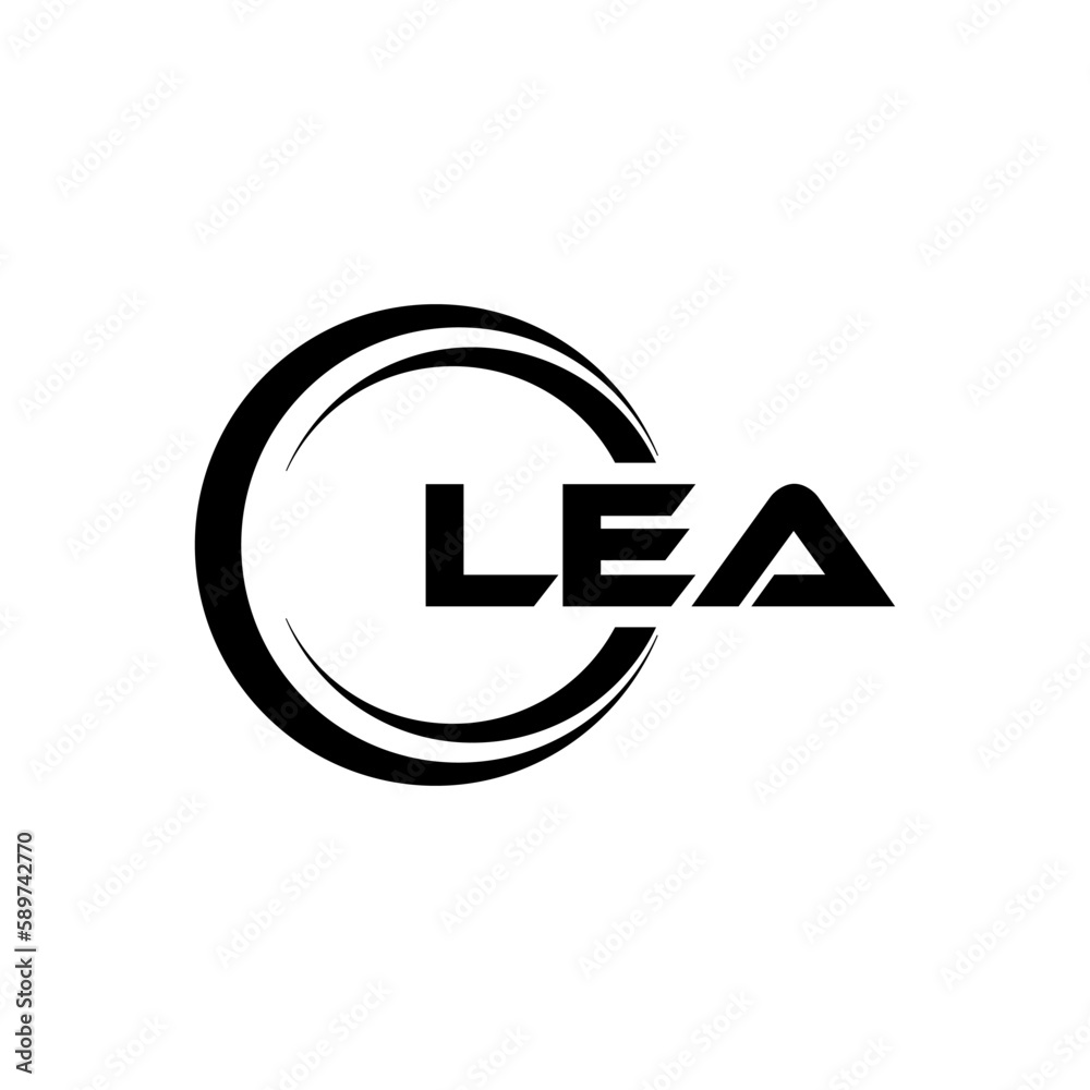 LEA letter logo design with white background in illustrator, cube logo ...