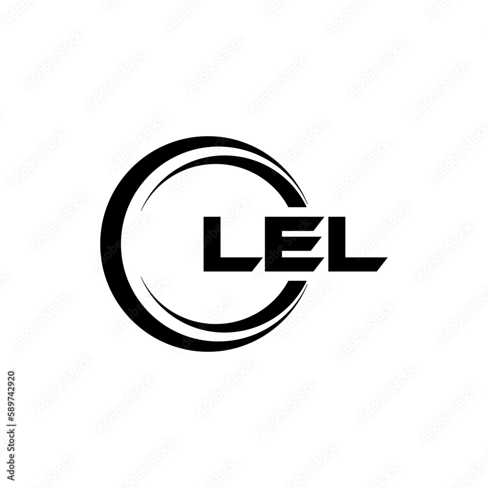LEL letter logo design with white background in illustrator, cube logo ...
