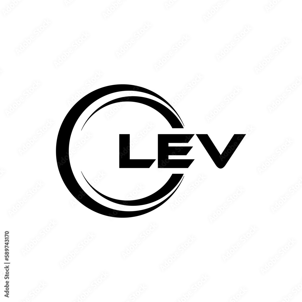 LEV letter logo design with white background in illustrator, cube logo ...