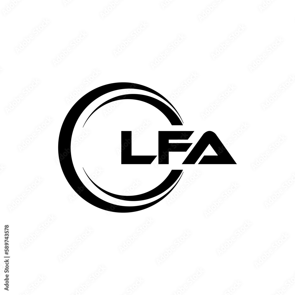 LFA letter logo design with white background in illustrator, cube logo ...