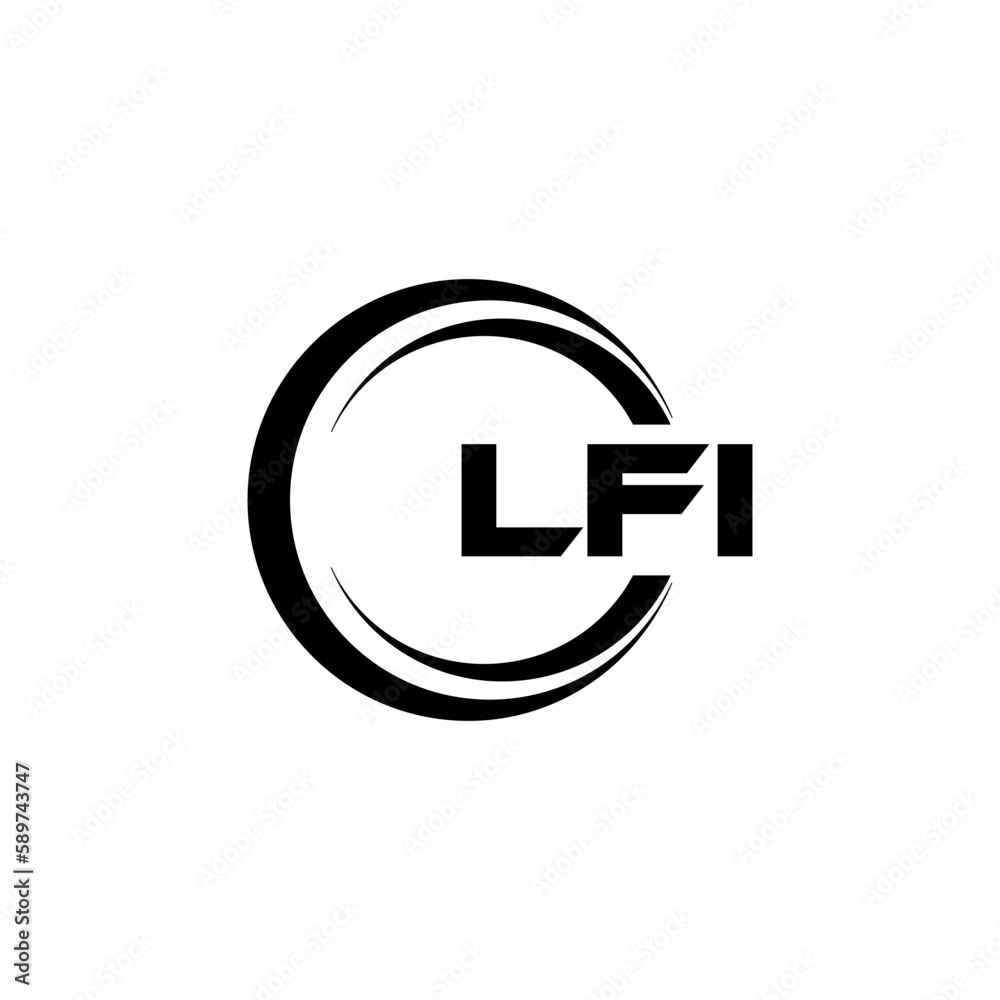 LFI letter logo design with white background in illustrator, cube logo ...
