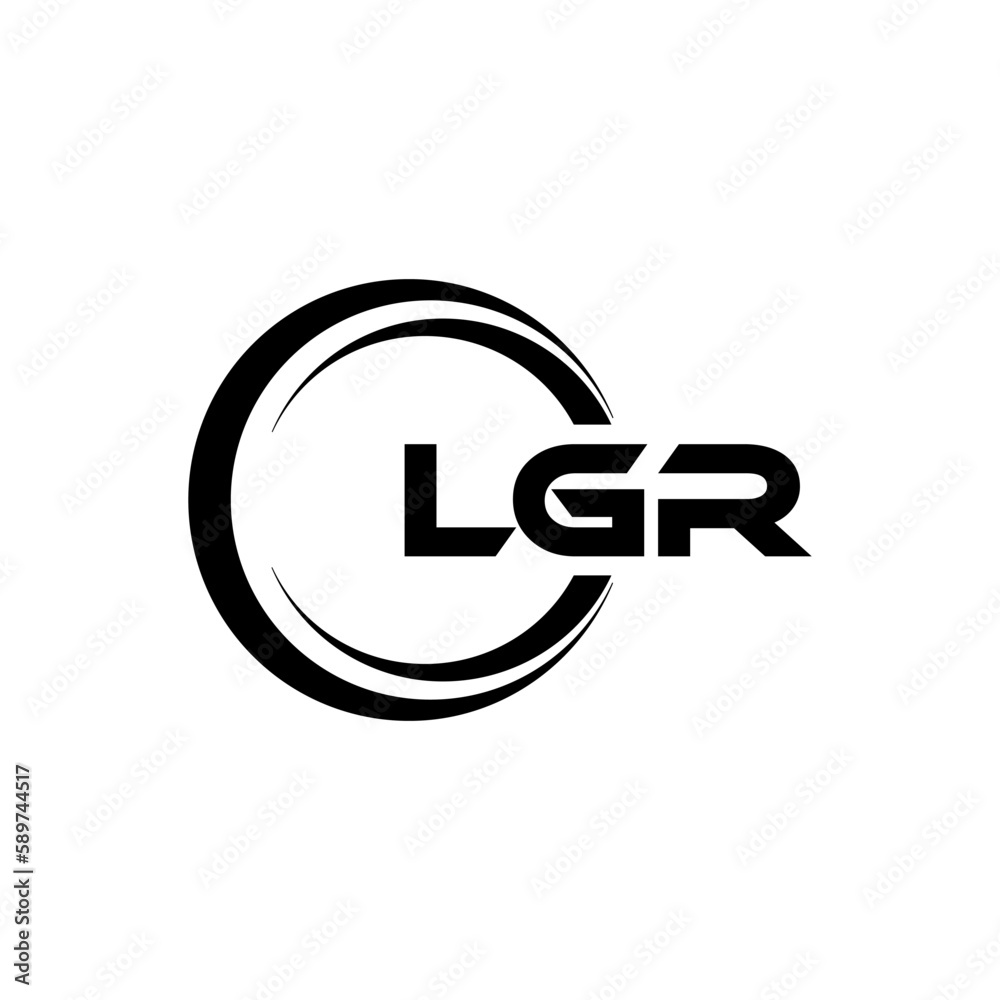 LGR letter logo design with white background in illustrator, cube logo ...