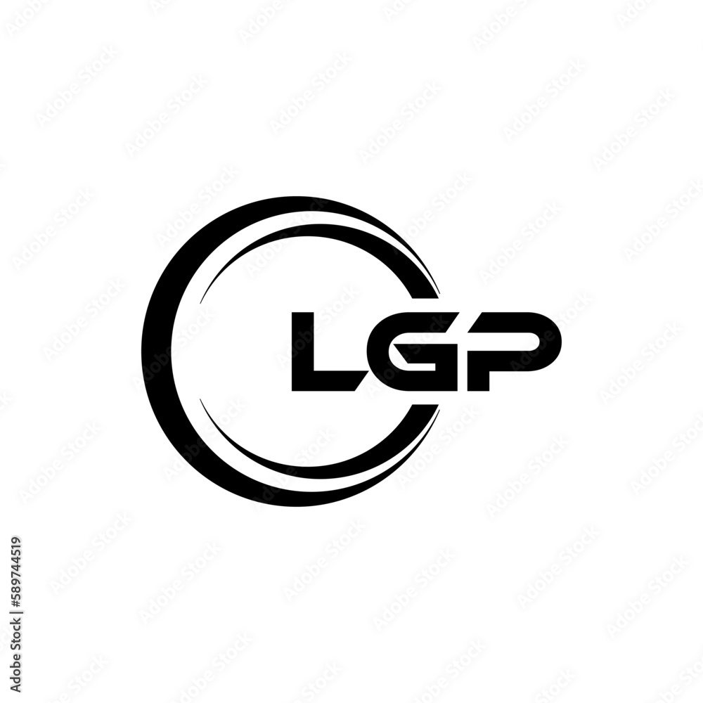 LGP letter logo design with white background in illustrator, cube logo ...