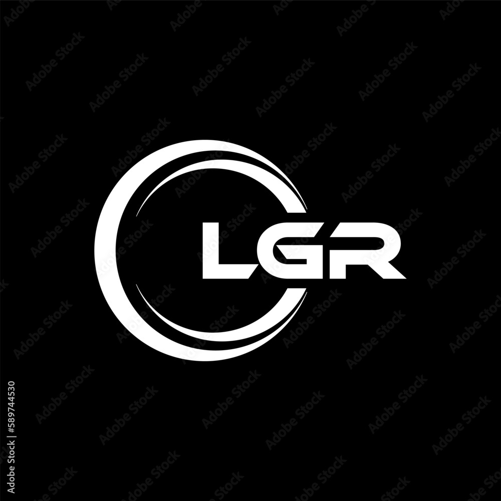 LGR letter logo design with black background in illustrator, cube logo ...